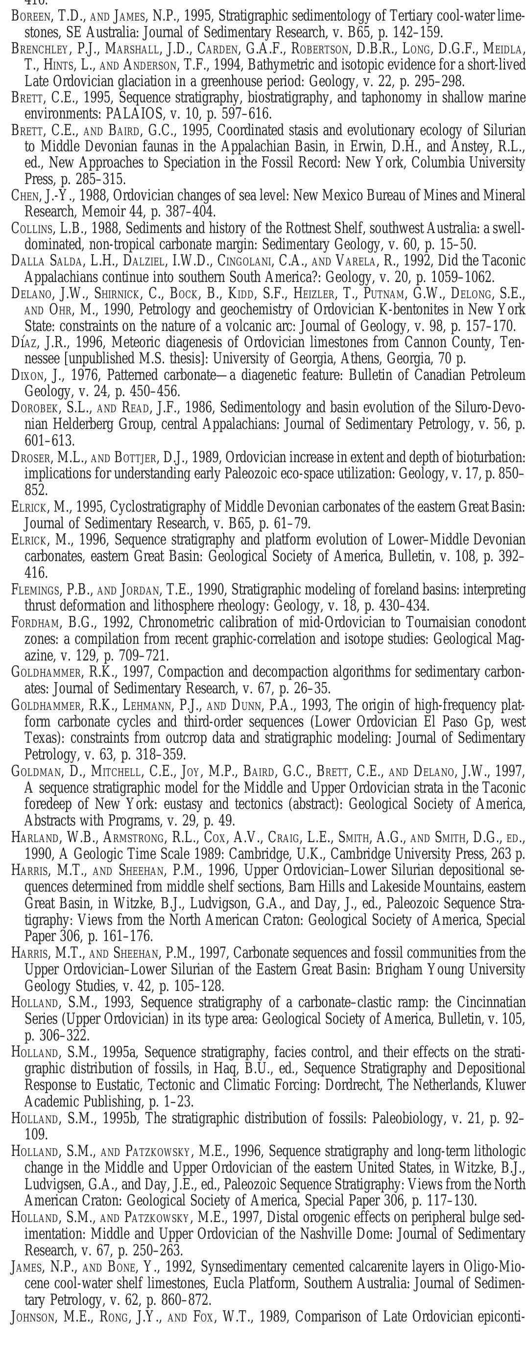 Models of the paleozoic in the eastern interior of north