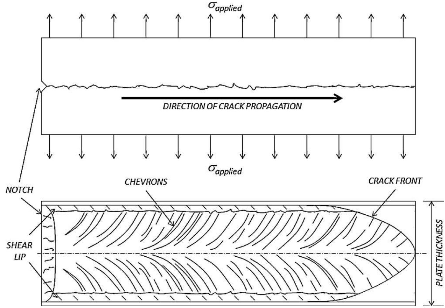 Schematic illustration of “classic” chevron fracture