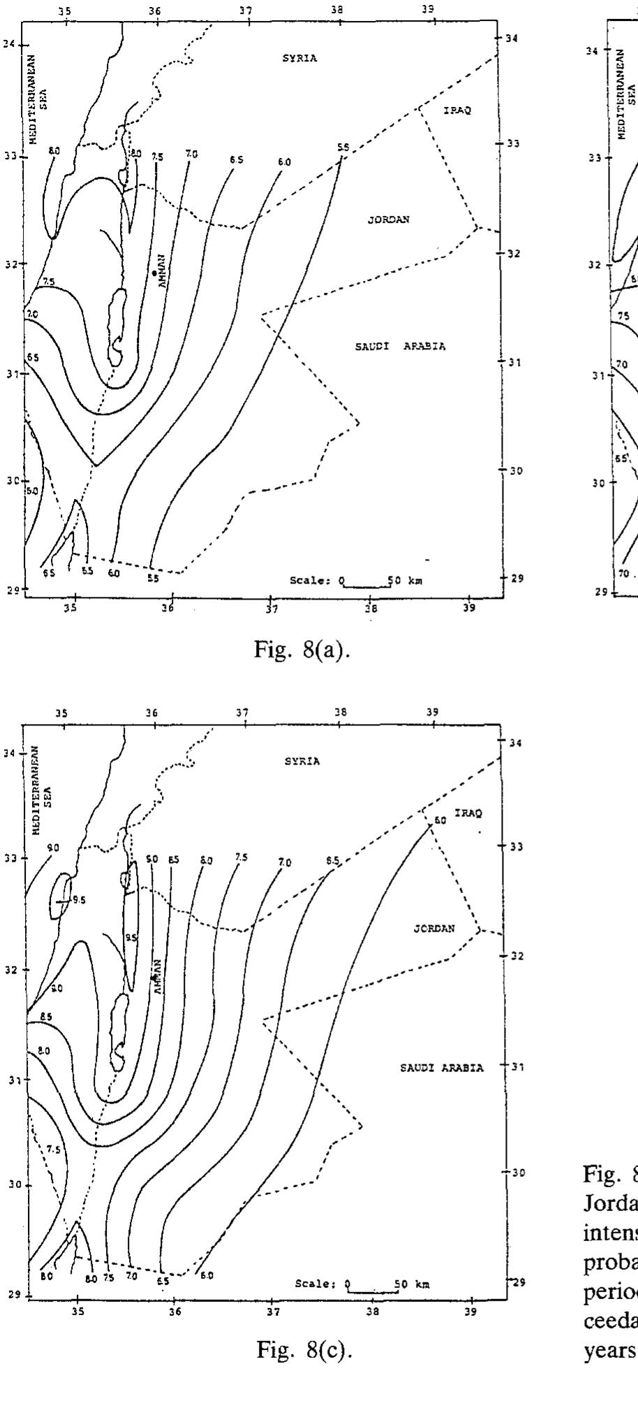 Figure 8 - Seismic hazard maps for Jordan and vicinity