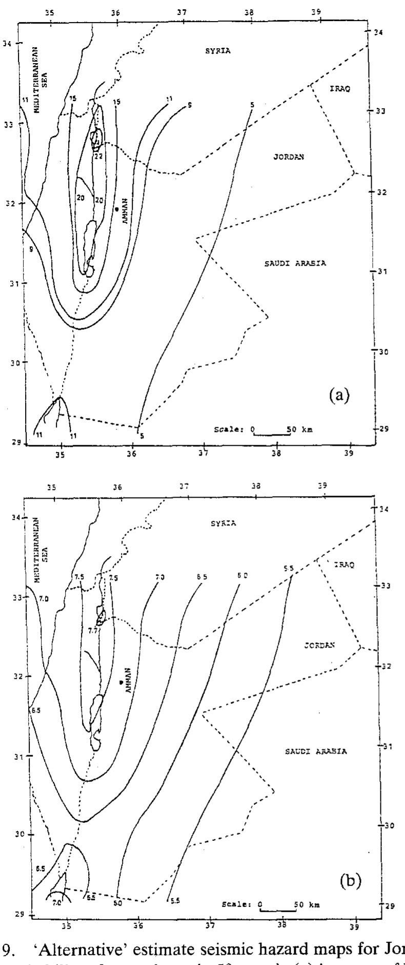 Seismic hazard maps for jordan and vicinity