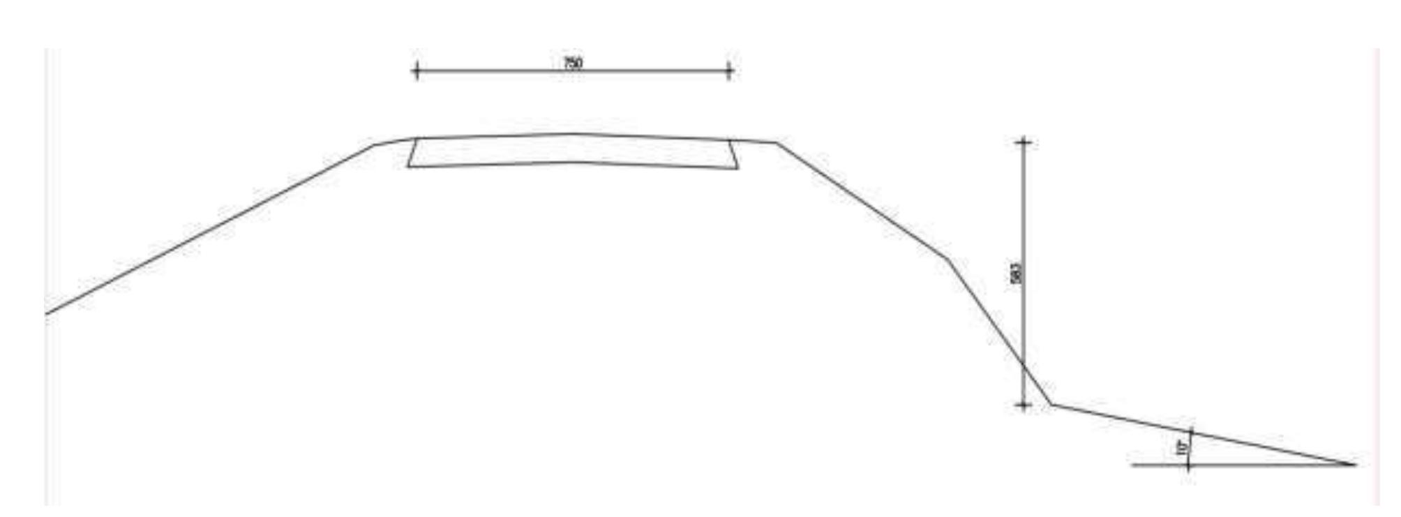 1 schematic (latitudinal cross section) of road to be