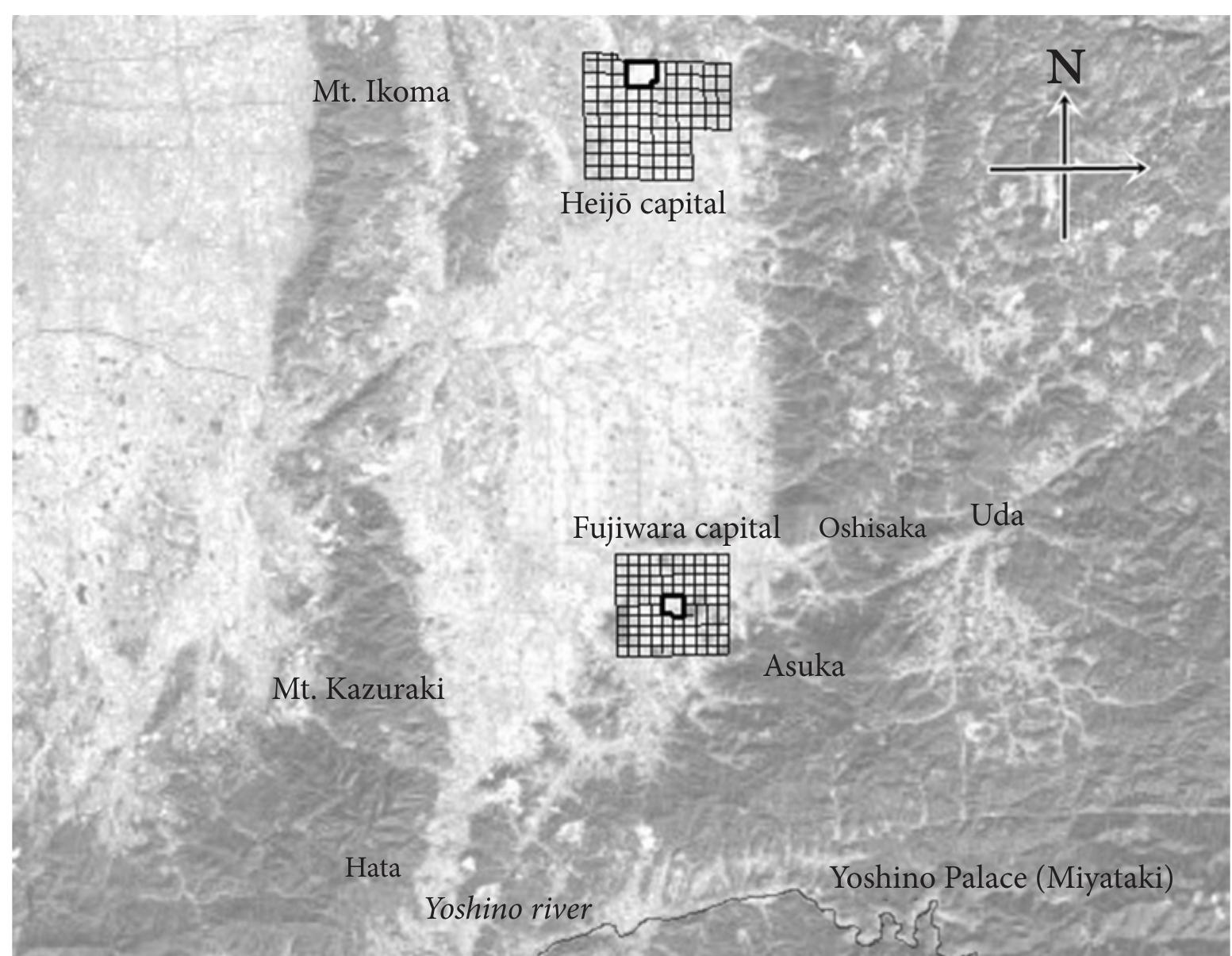 Topography of the nara basin; map image by kana kudo.