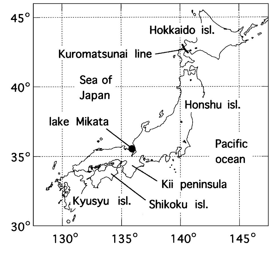 Location of lake mikata in japan.