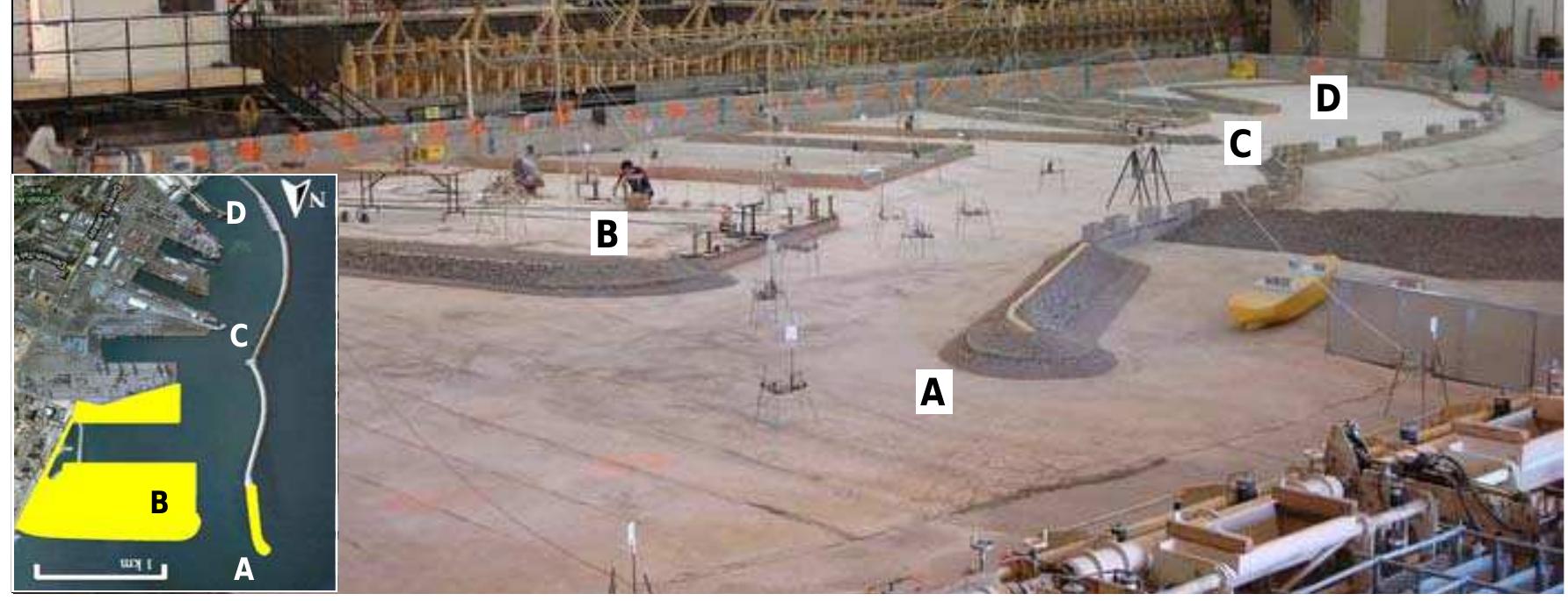 Overview of the 1:100 scale physical model of ashdod port.
