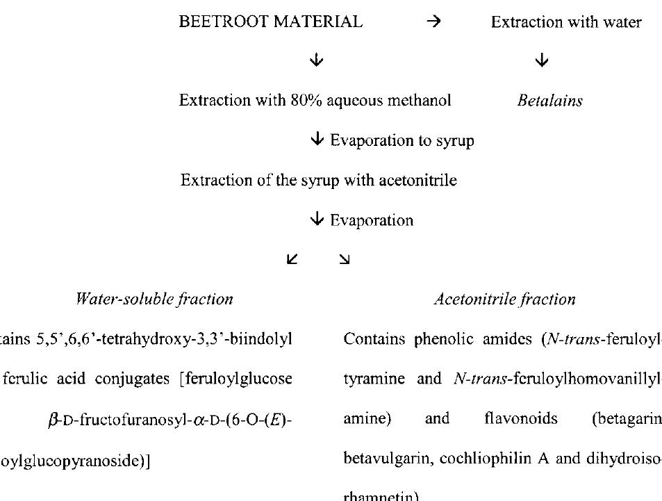 Flowchart for the extraction of betalains and phenolics