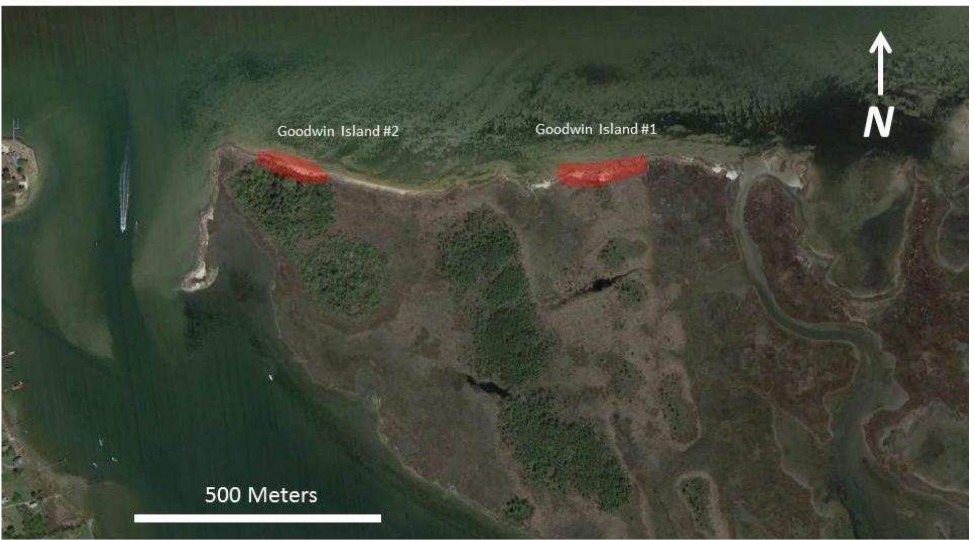 The satellite image shows the locations of both the goodwin