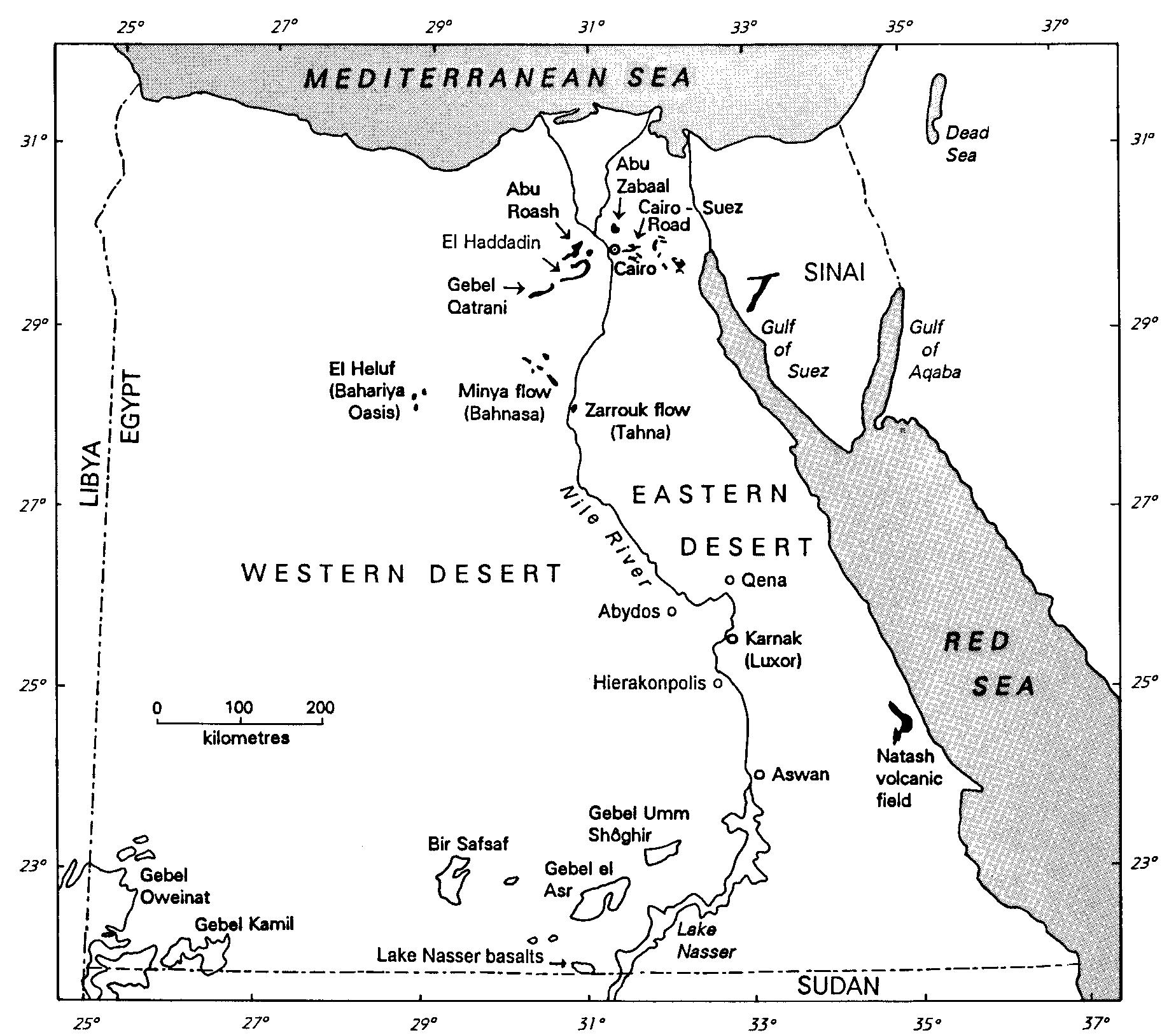 Figure 1 - from The Stone Source of Predynastic Basalt