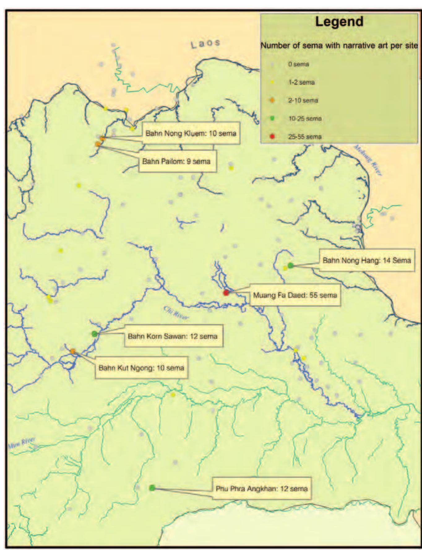 Map showing the distribution of narrative art showing the