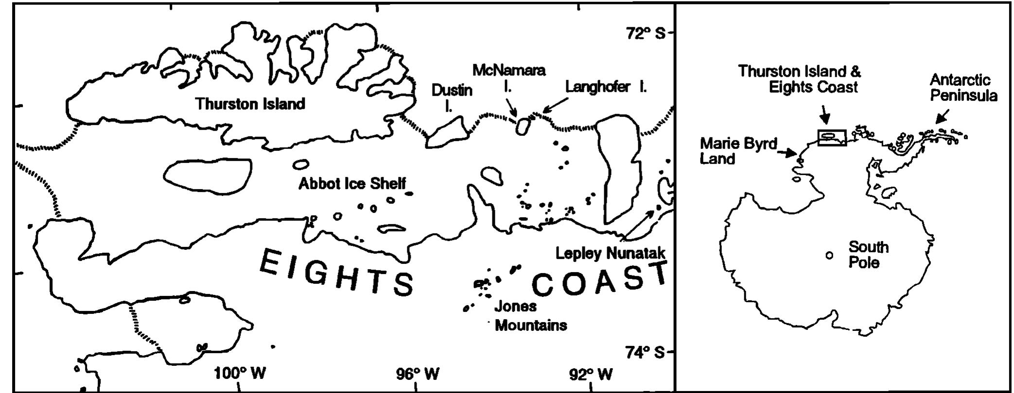 Location map showing the studied area of the eights coast,