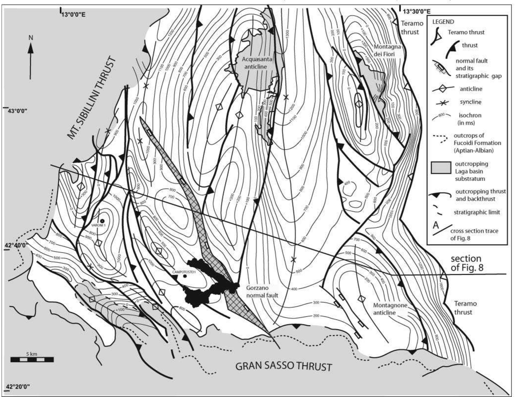Simplified time—structure map of the laga basin substratum