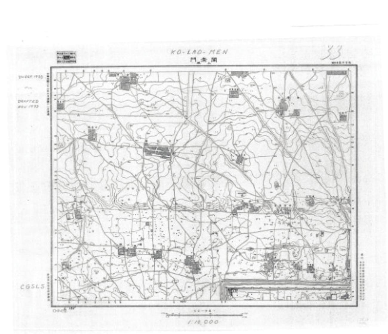 Survey map showing the southwest corner of the han city wall