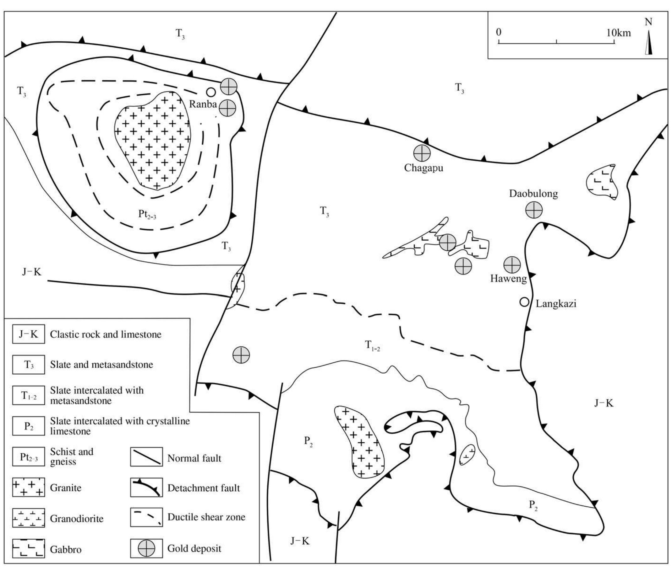 Simplified geological map of the langkazi gold deposit
