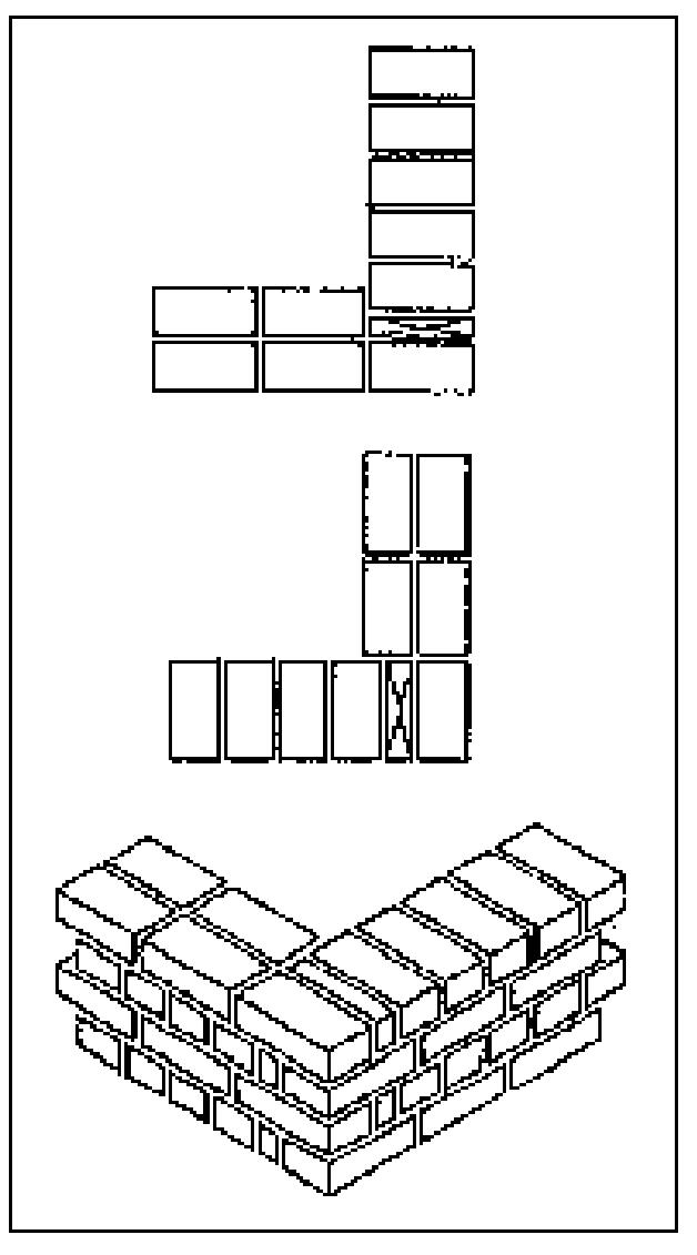 In this example (fig. 58 a) of a corner using headers and