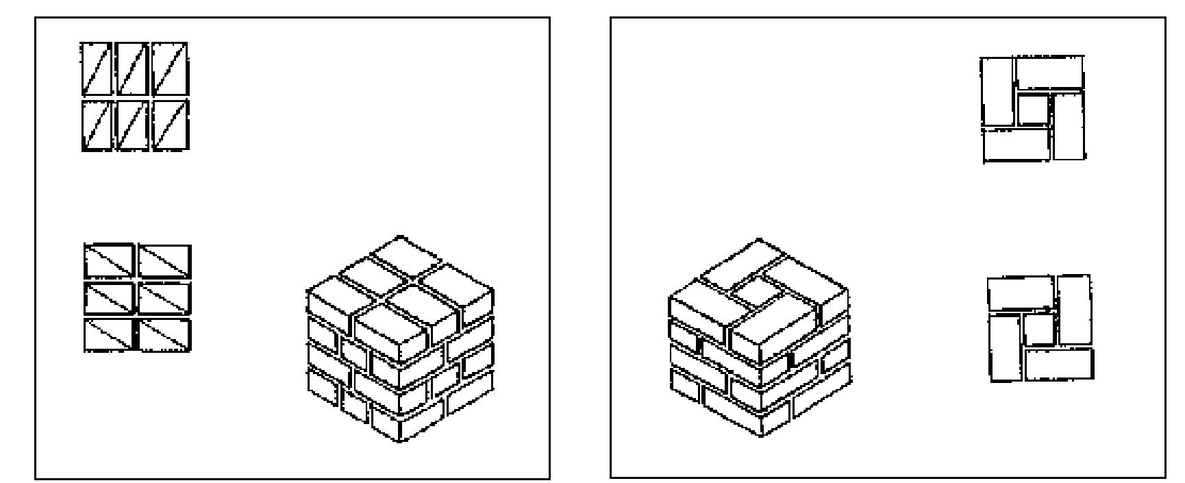 A: classic bonding pattern for a 45 x 45 cm pillar. fig 61