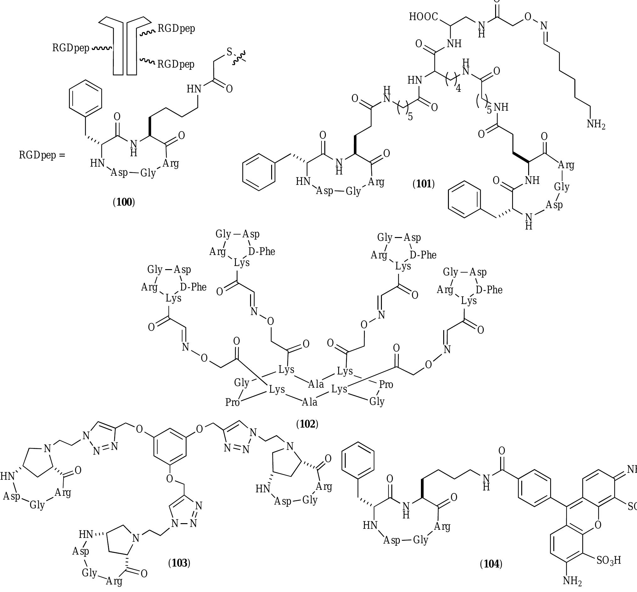 (17). molecular structure of multimeric rgd-based displays