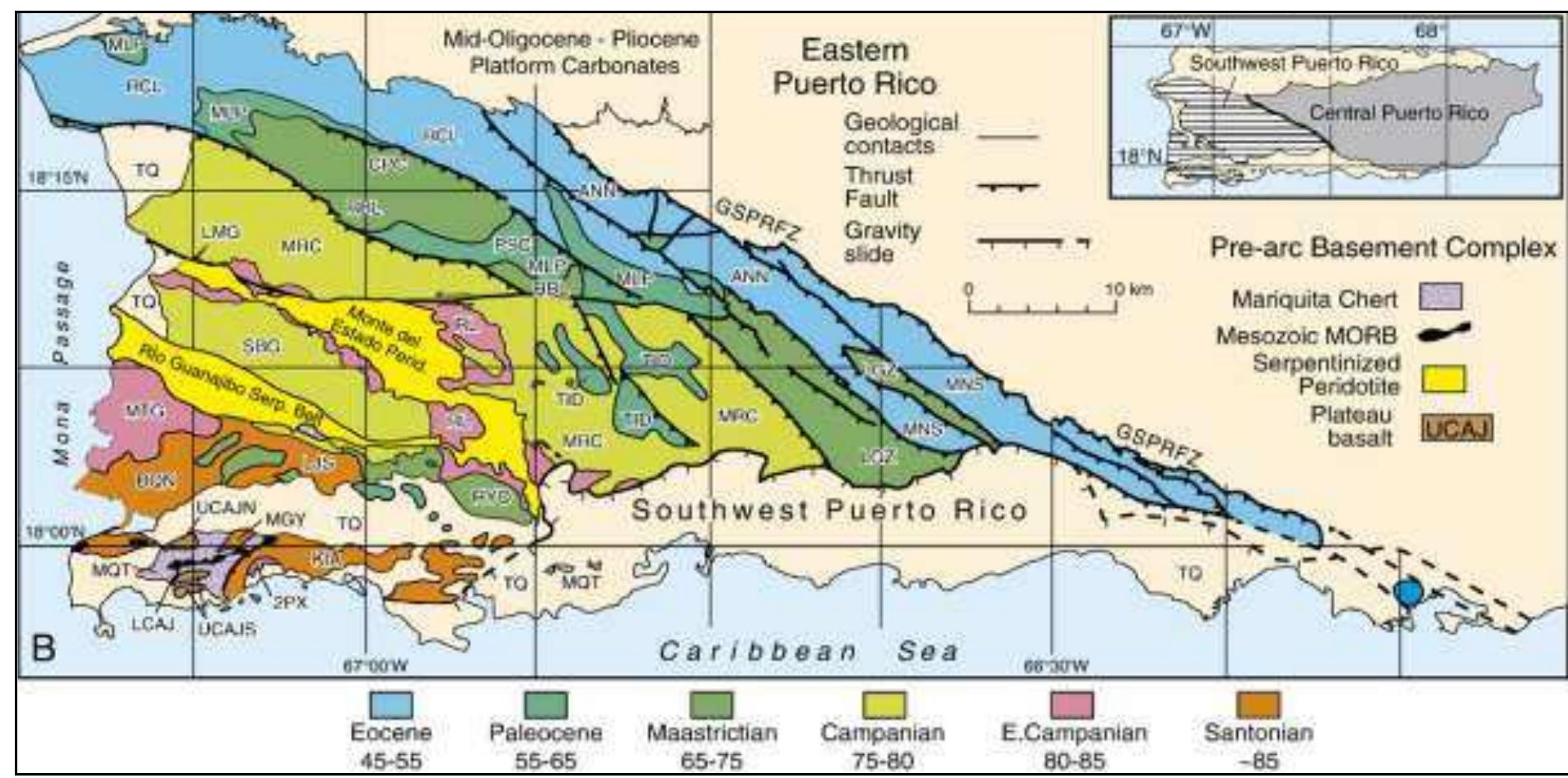 3: general geologic map of southwestern puerto rico; tq,