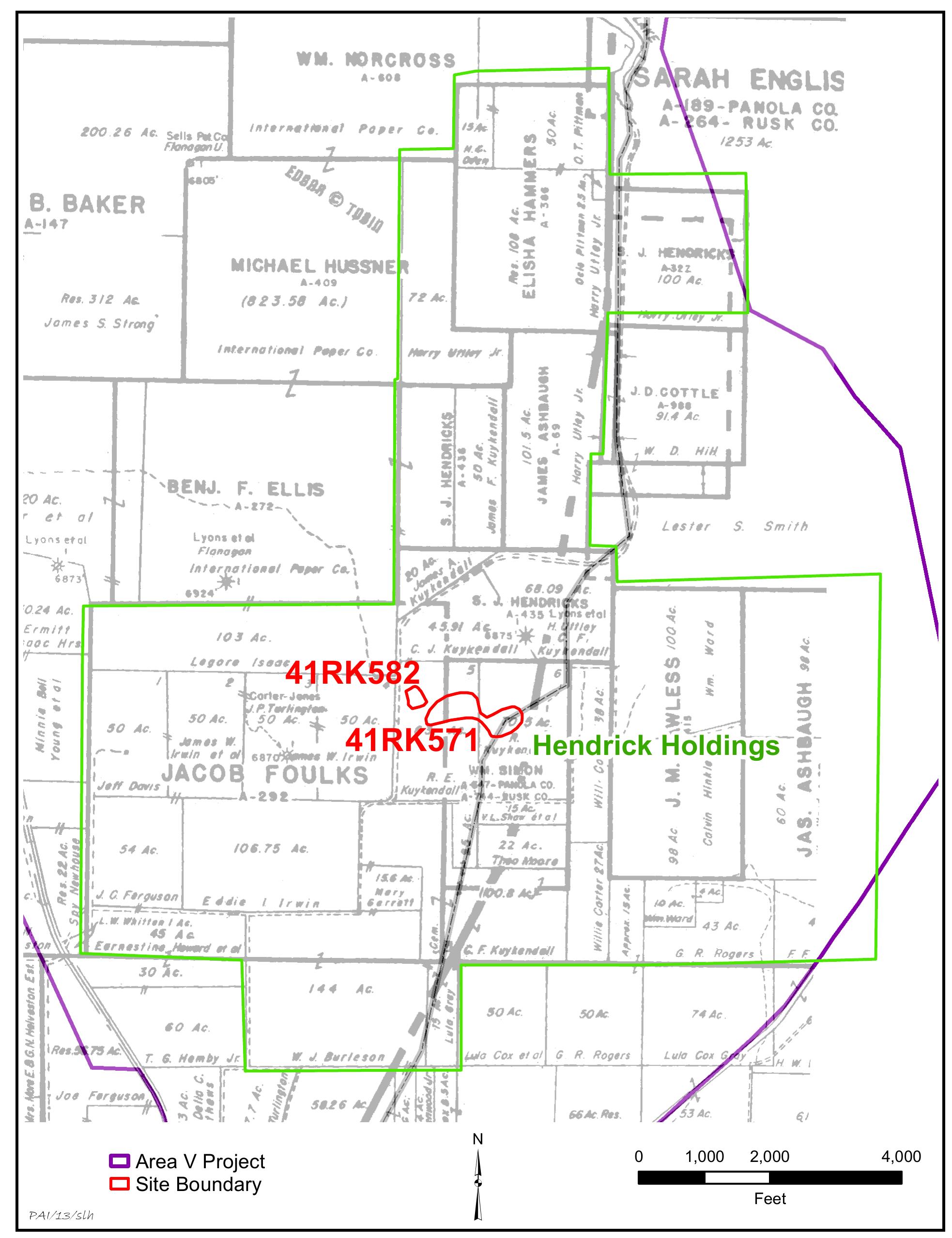 5. map showing the seaborn jones hendrick sr. holdings by