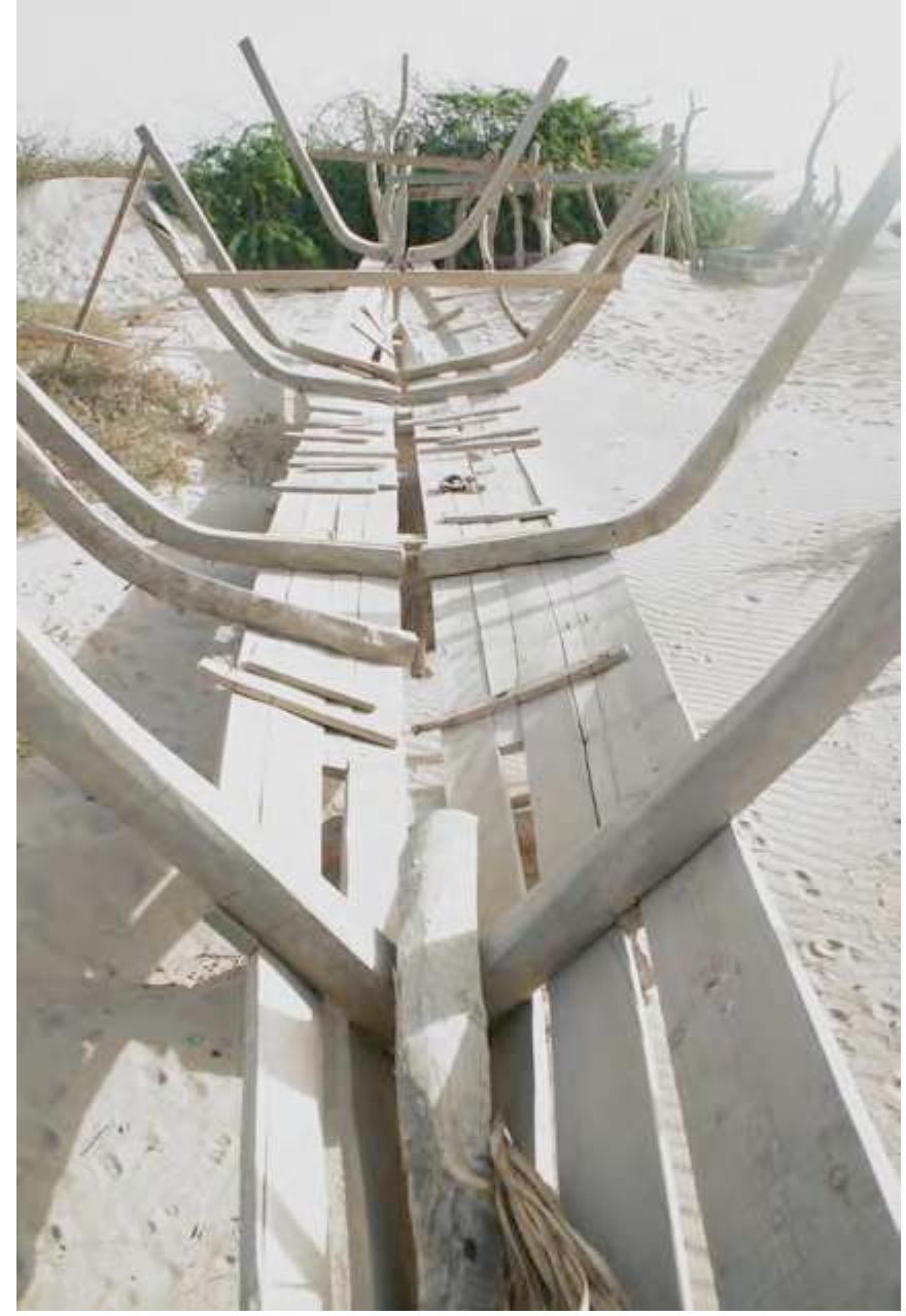 The hull of a hurr in its early stages of construction: the