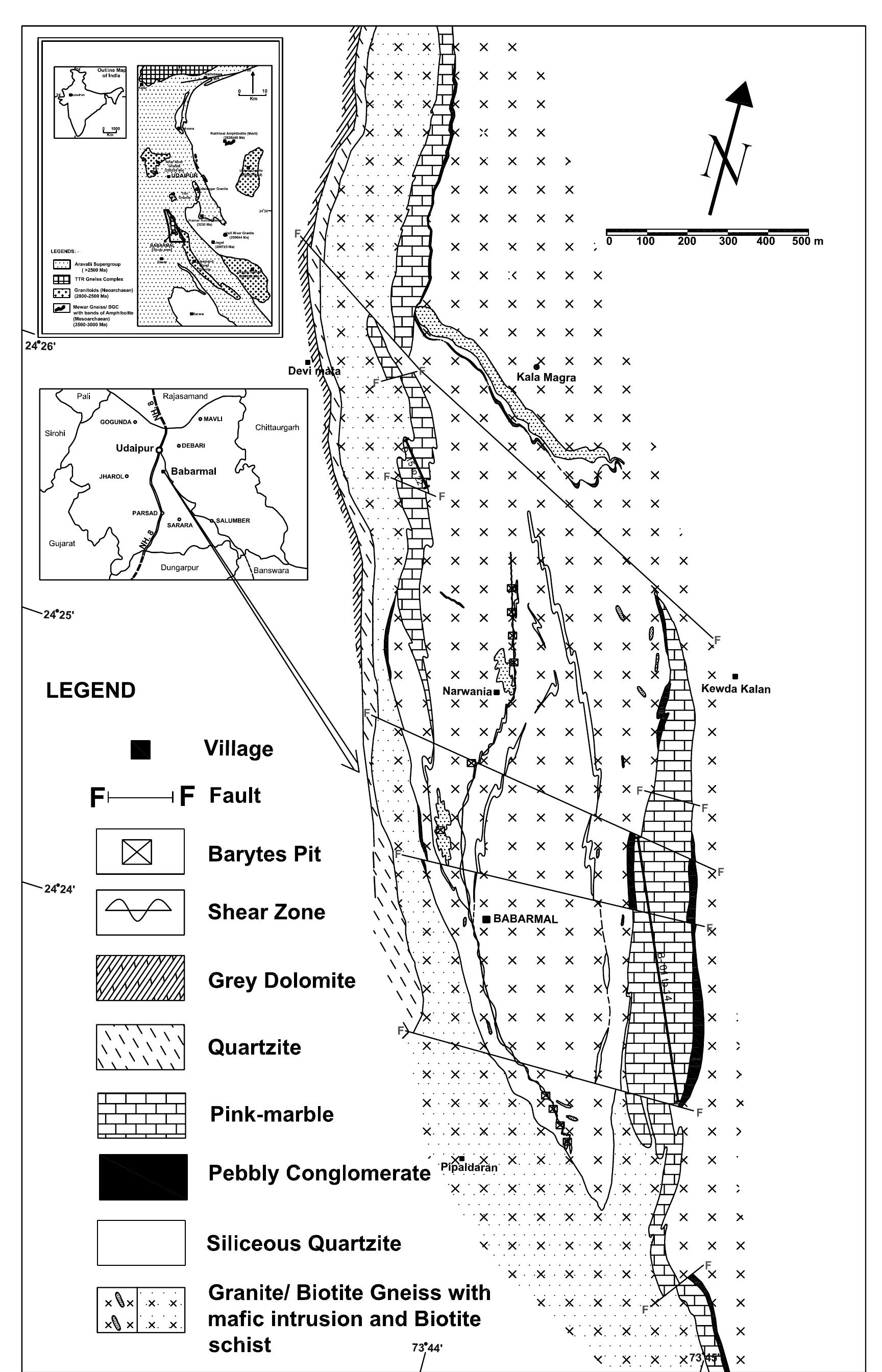 High resolution geological map of the study area prepared on