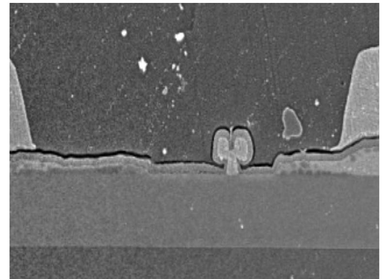 Meb cross section picture of 1 gate finger of the algan/gan