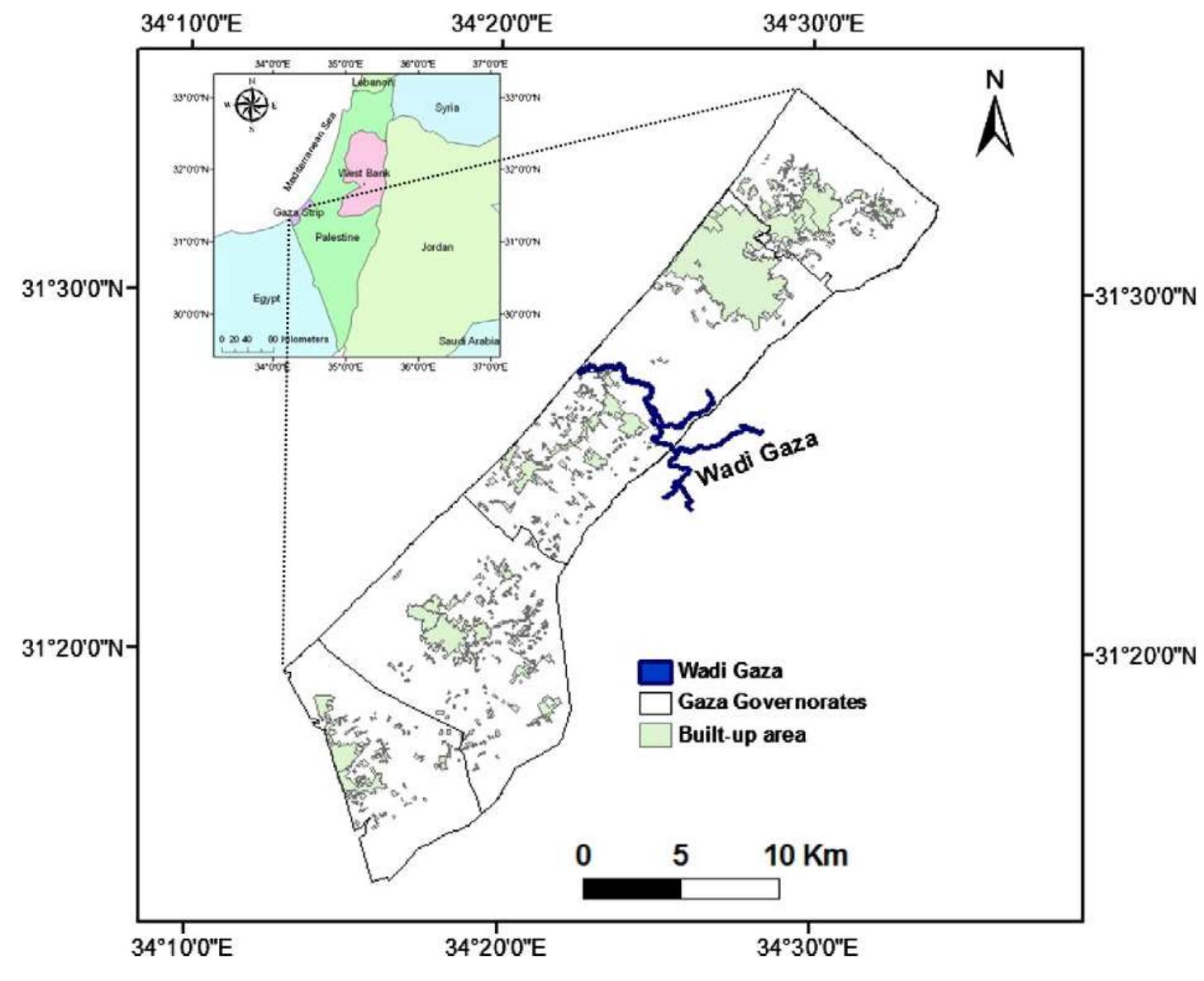 Location map of the gaza strip (palestine). u. zaineldeen,
