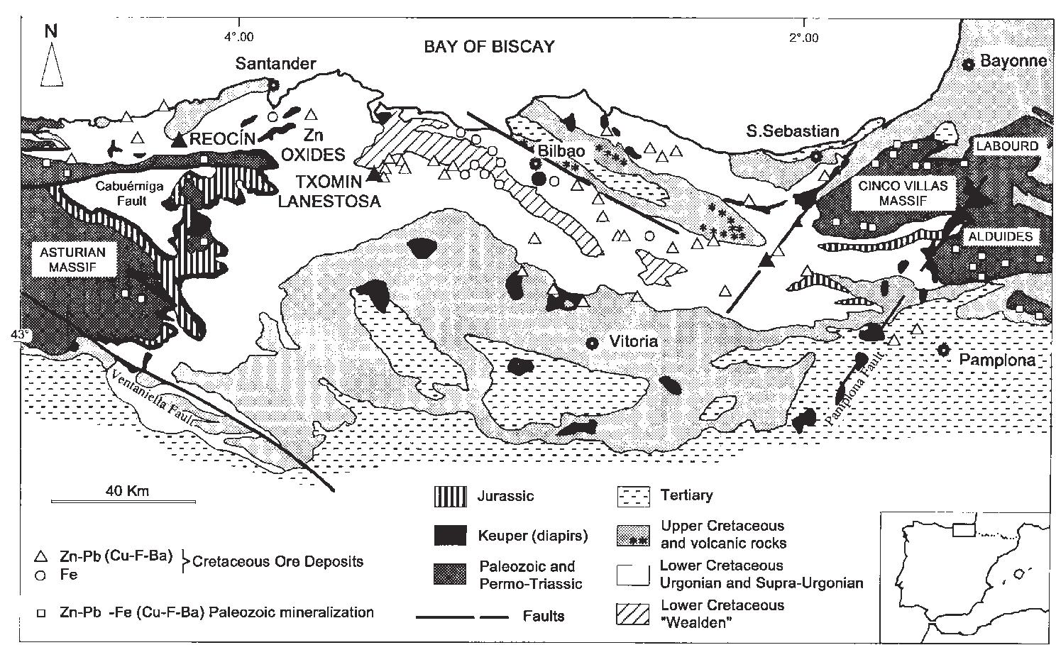 Fic. 10. geologic sketch map of the basque provinces,