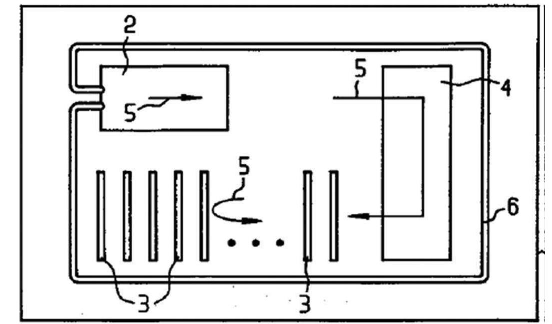 Schematic layout of a saw rfid tag for operation in the smal