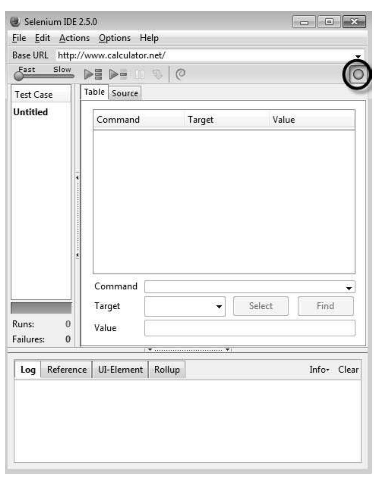 Step 2: open selenium ide from the tools menu and press the