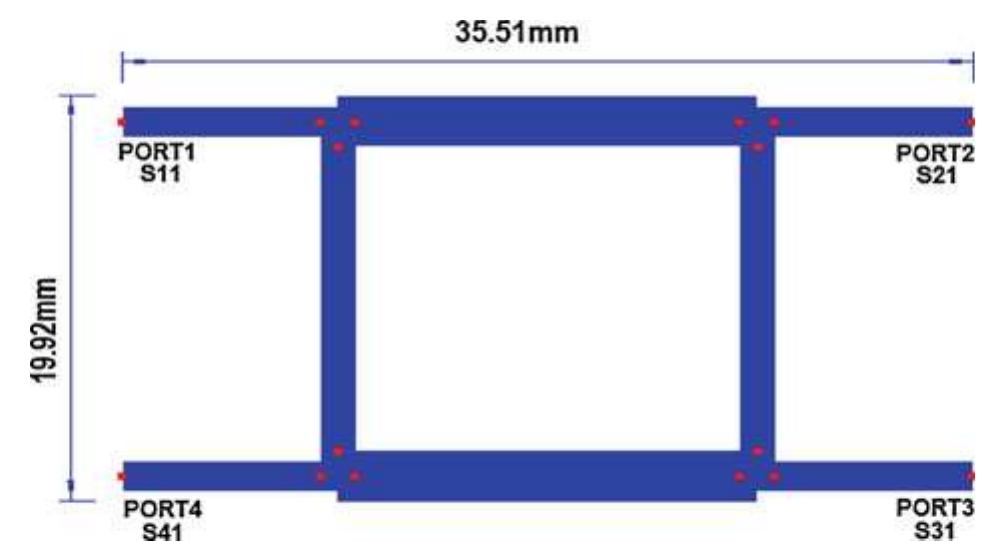 The layout of normal branch-line coupler