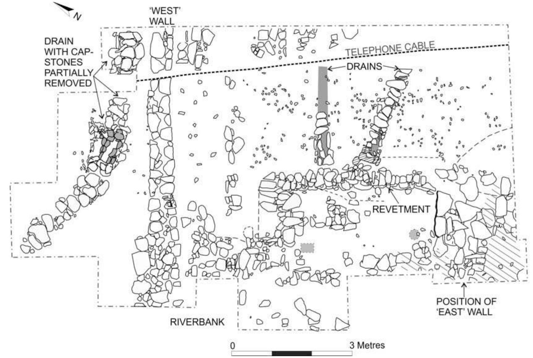 Composite plan of trench 2 without boulder overburden.