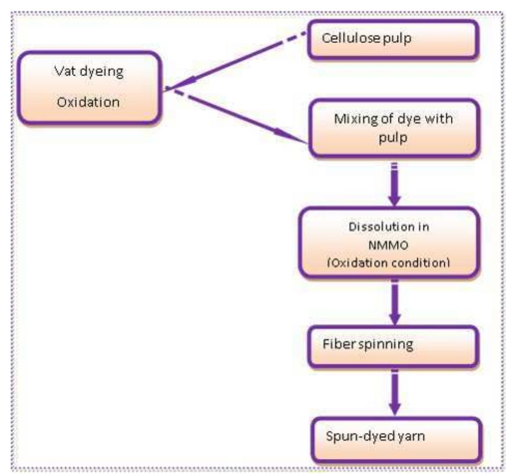 B: flow diagram of lyocell c oloration process (bechtold