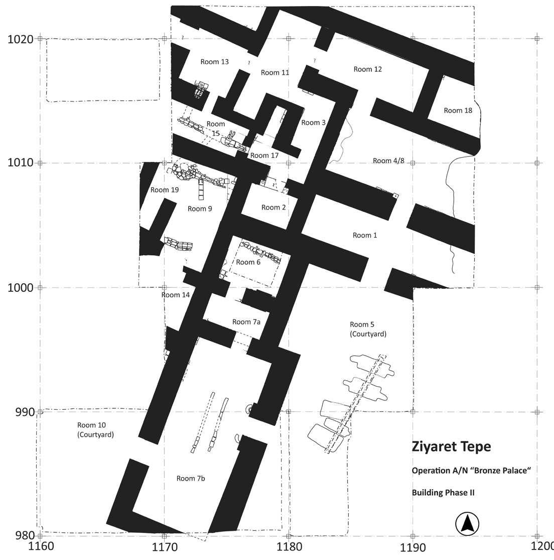 Plan of the phase ii bronze palace, operation a/n.