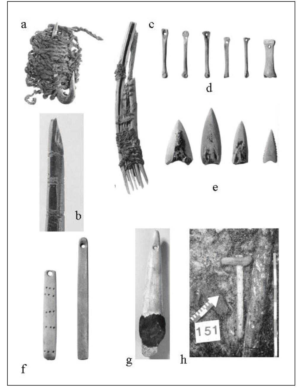 Some examples of well preserved bone, tusk and antler tools