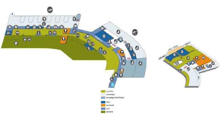 Map of terminal 1 at the naples airport