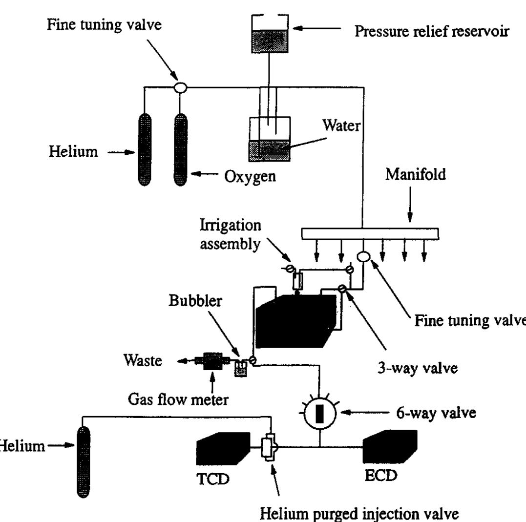 Schematic diagram of flow-through incubation system showing