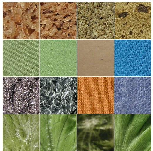 Examples of some images of the kth-tips 2a dataset under
