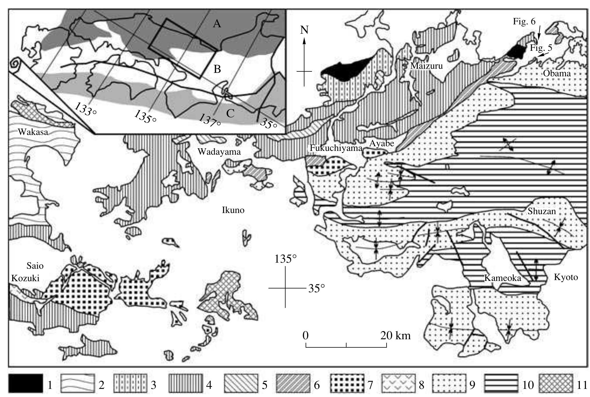 Schematic geological structure of the ultra-tamba and