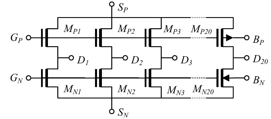 Schematic diagram of each pair of arrays with the same