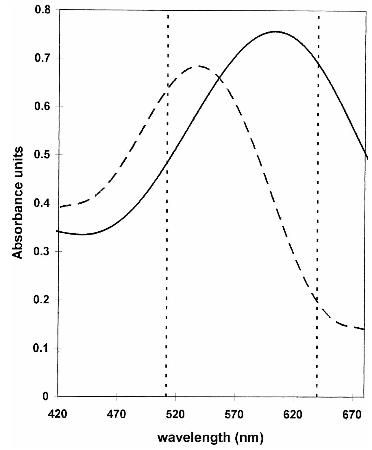 Absorption spectra of ebt (-); nd-ebt (---) complex vs.