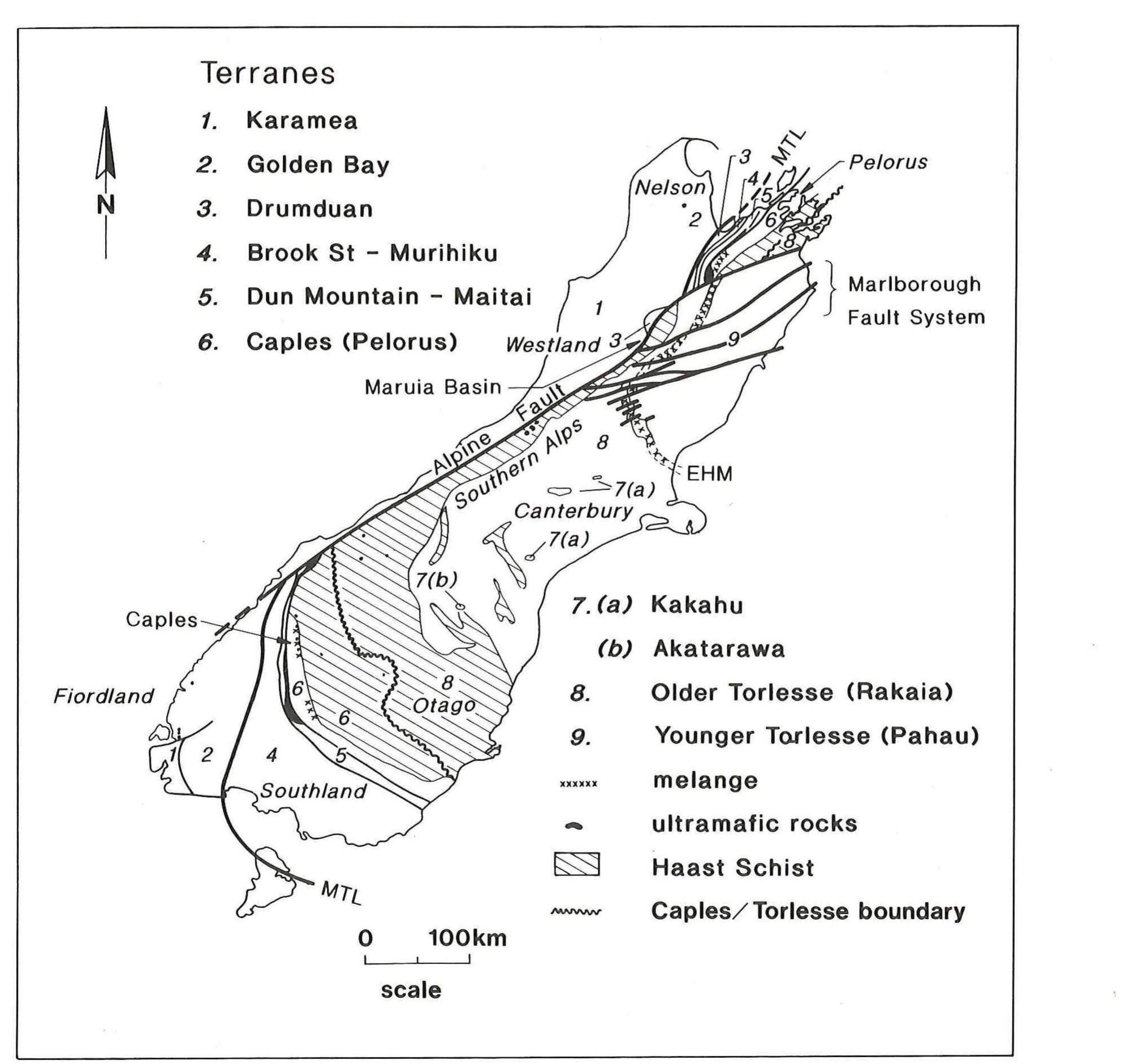 - provisional tectonostratigraphic terrane map of south