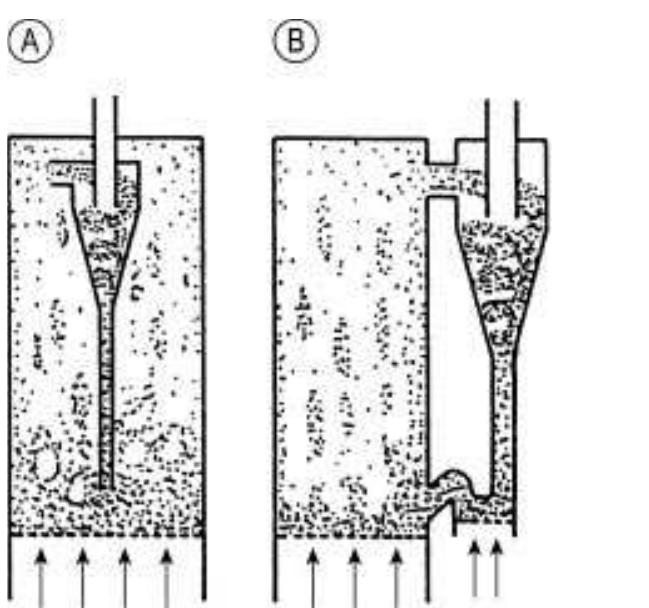 Schematic representation of two forms of gas - solid