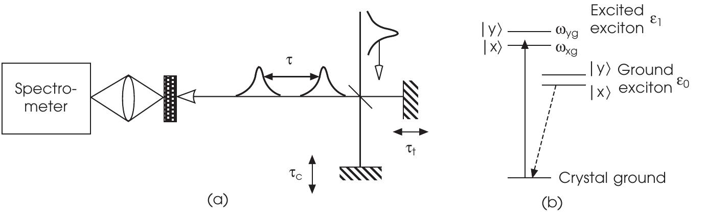 13 wavepacket interferometry setup. (a) two optical pulses