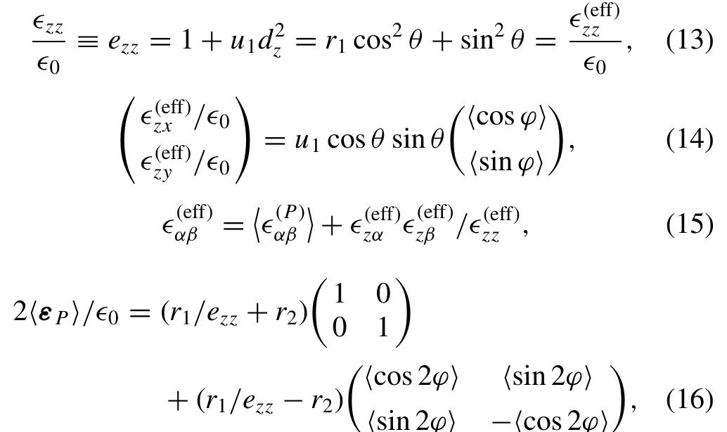 From eq. (3), the z components of the director, d, = cos 0,