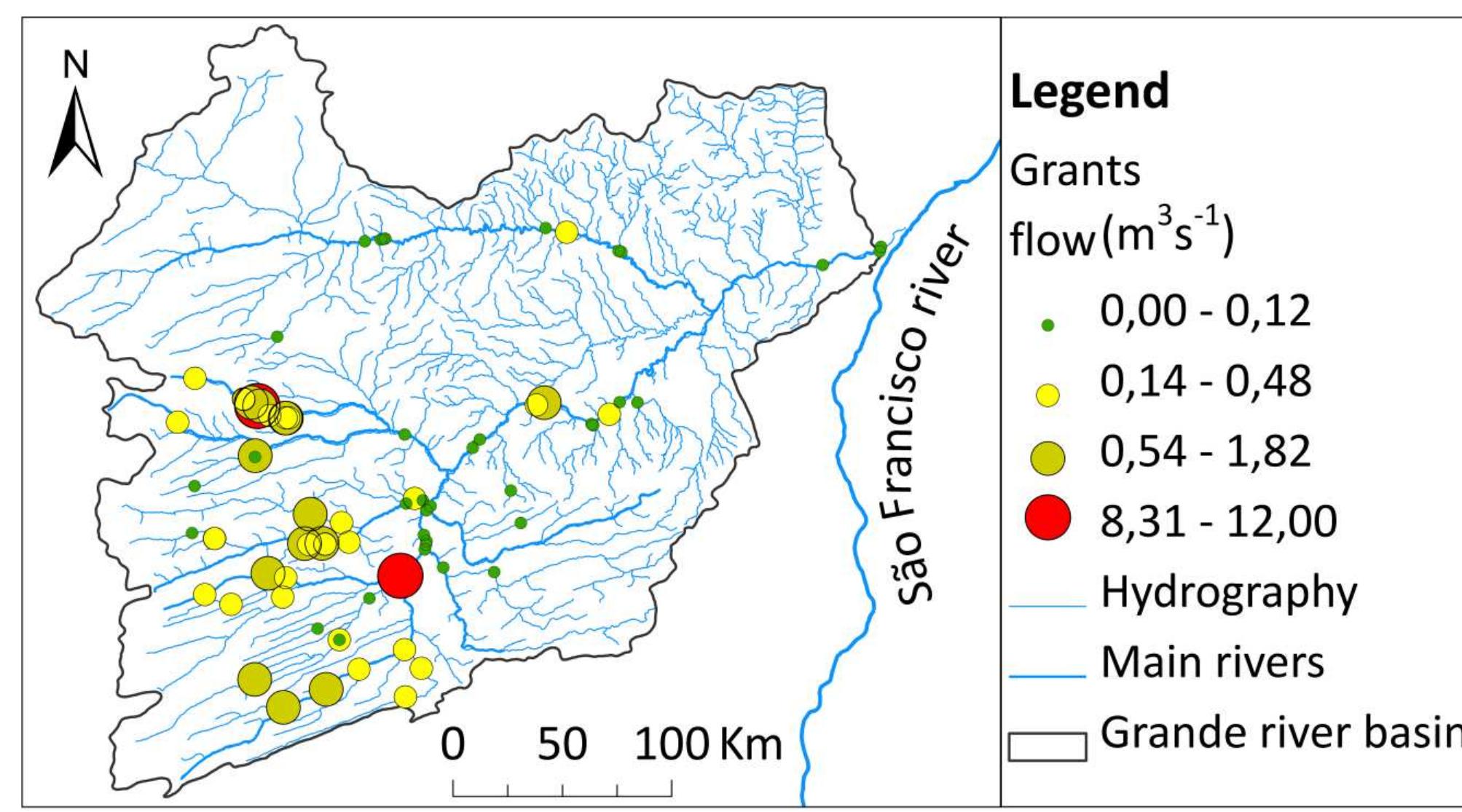 Outflow in the grande river basin for january 2012 is 38.89