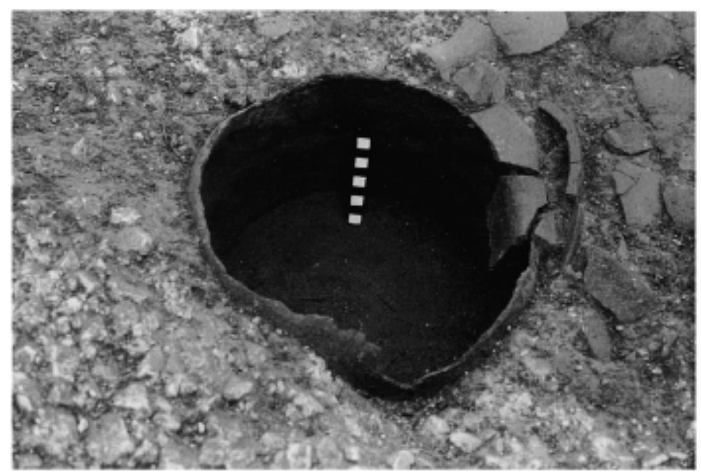 1 medieval sagging-based cooking pot buried behind the