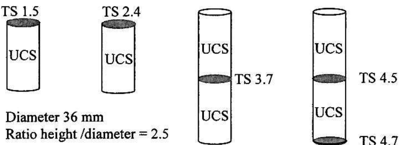 Schematic representation of the rock sampling of the tss.