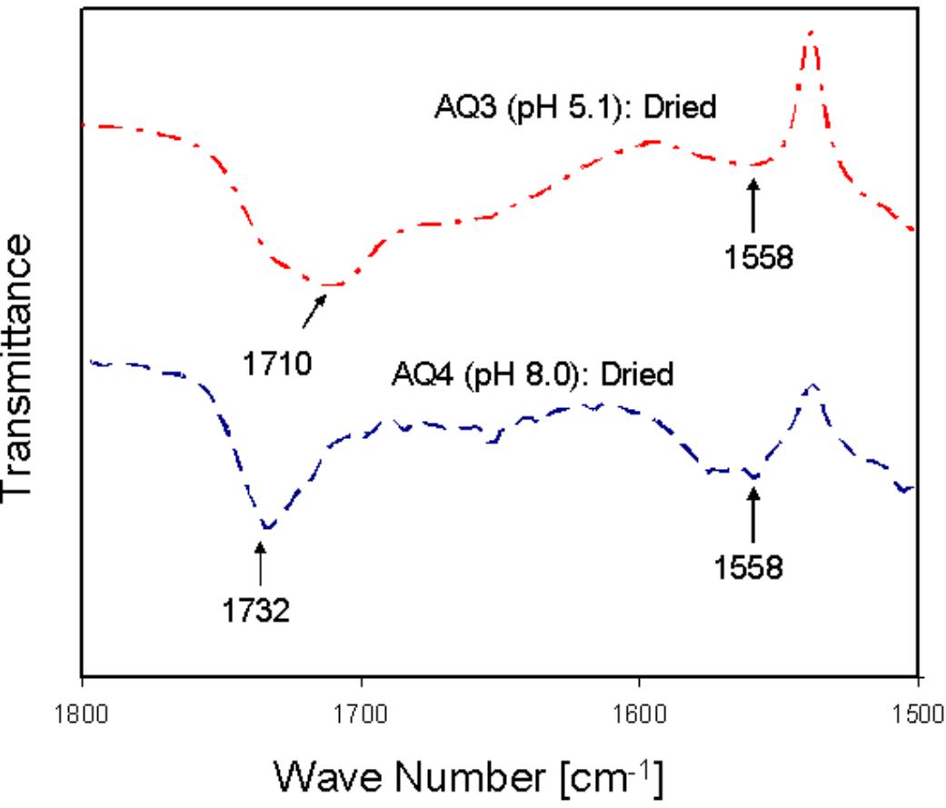Ir spectra of aqueous gel samples at equilibrium water