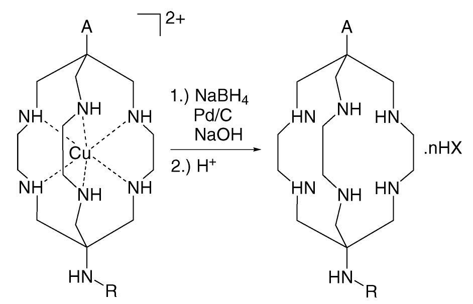 Reduction of the copper complexes with nabh, and pd/c to