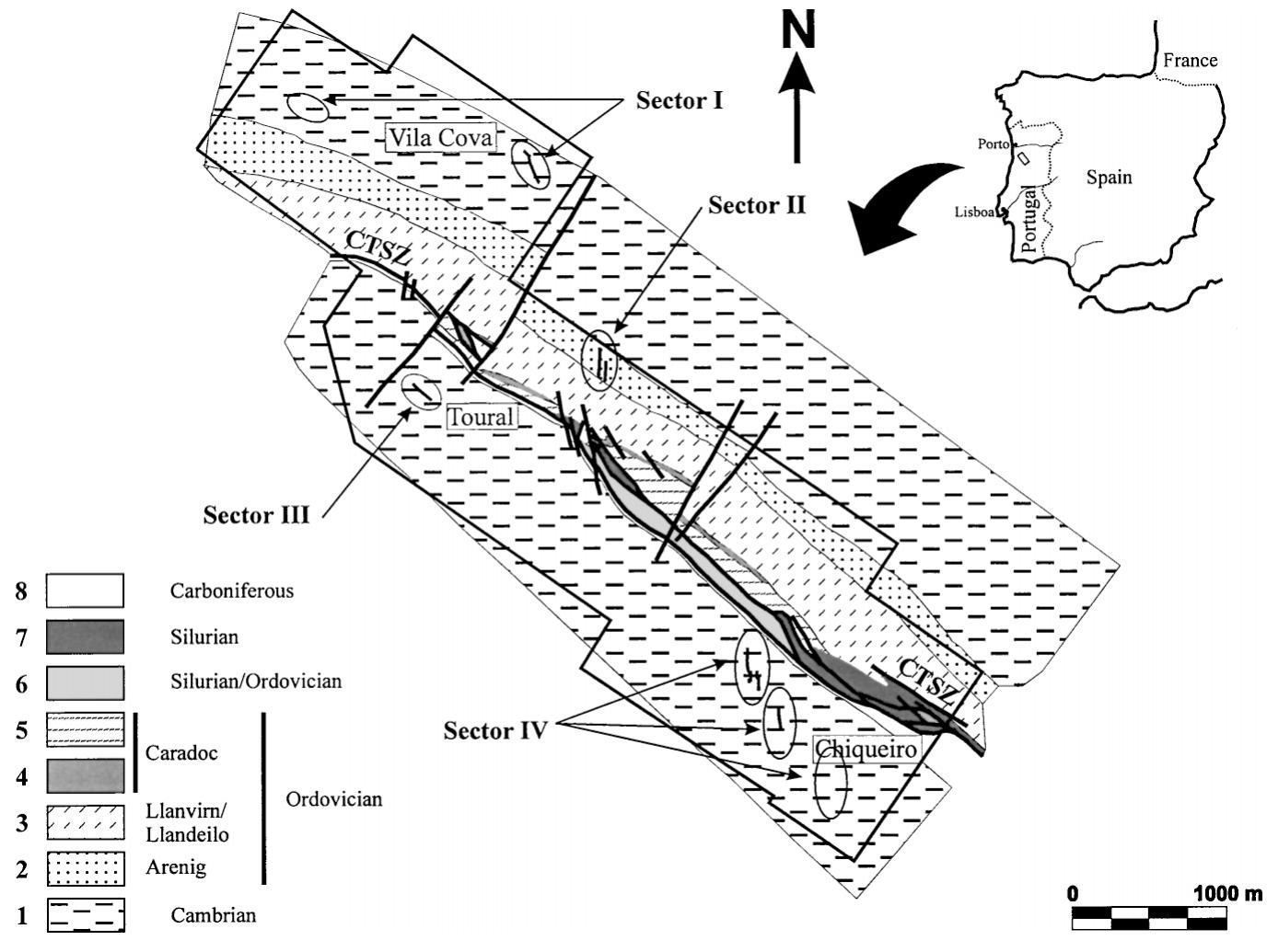 Simplified geological map of the studied area (modified from