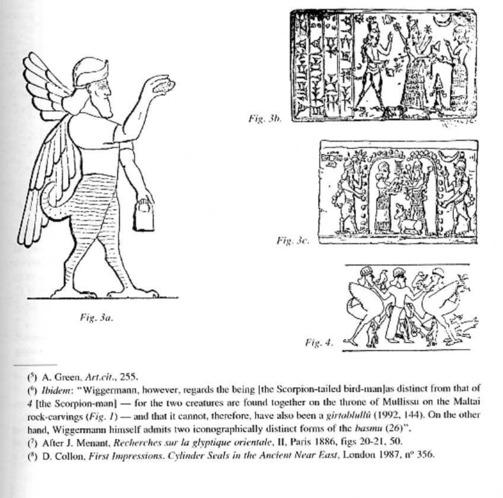 With a human head, the full body, legs and talons of a bird